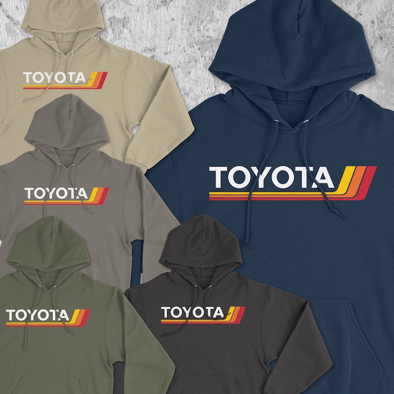 Toyota Classic Heritage Stripes Logo Hoodie Hooded Sweater Sweatshirt ...