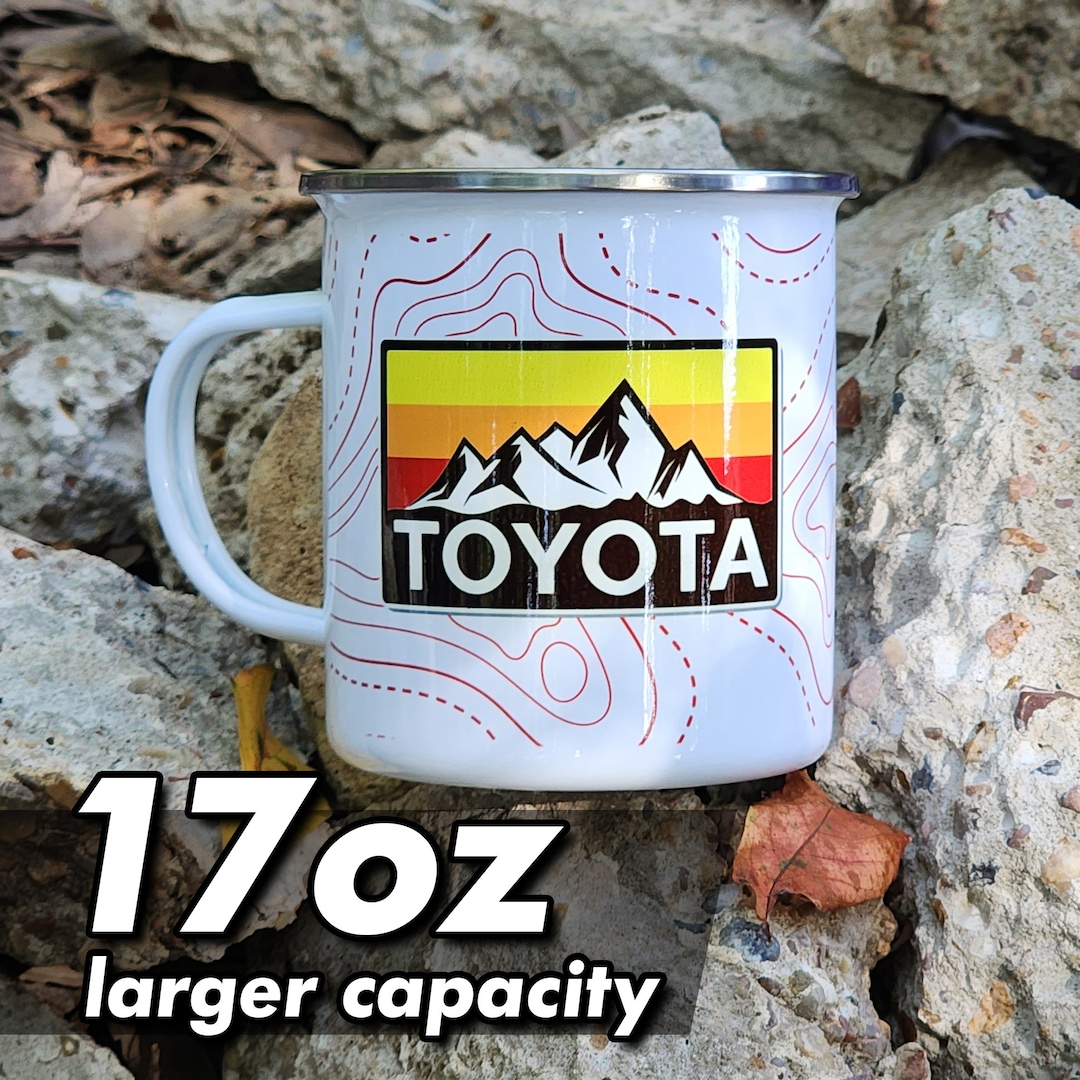 17oz Toyota Mountains Heritage Logo Stripes Camping Coffee Mug With ...