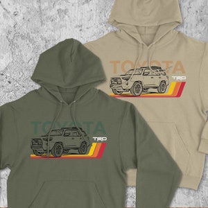 Toyota 4runner TRD Classic Stripes Lines Heritage Vintage Hoodie Hooded ...