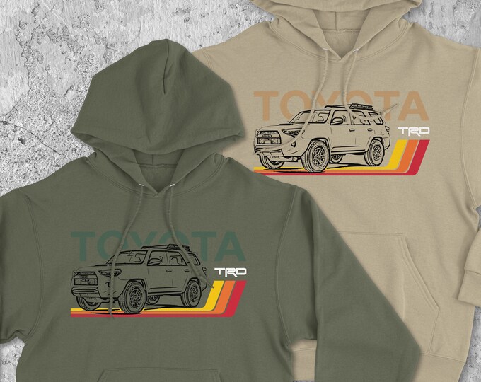 Toyota 4runner TRD Classic Stripes Lines Heritage Vintage Hoodie Hooded ...