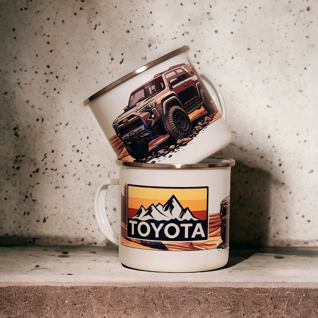 17oz Toyota 4runner Mountains Heritage Logo Stripes Camping Coffee Mug ...