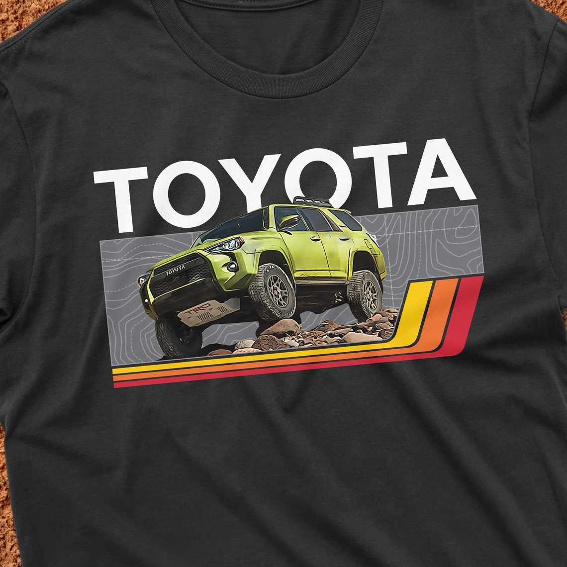Toyota 4runner TRD Topographic Lines Map Classic Stripes Lime - Etsy UK
