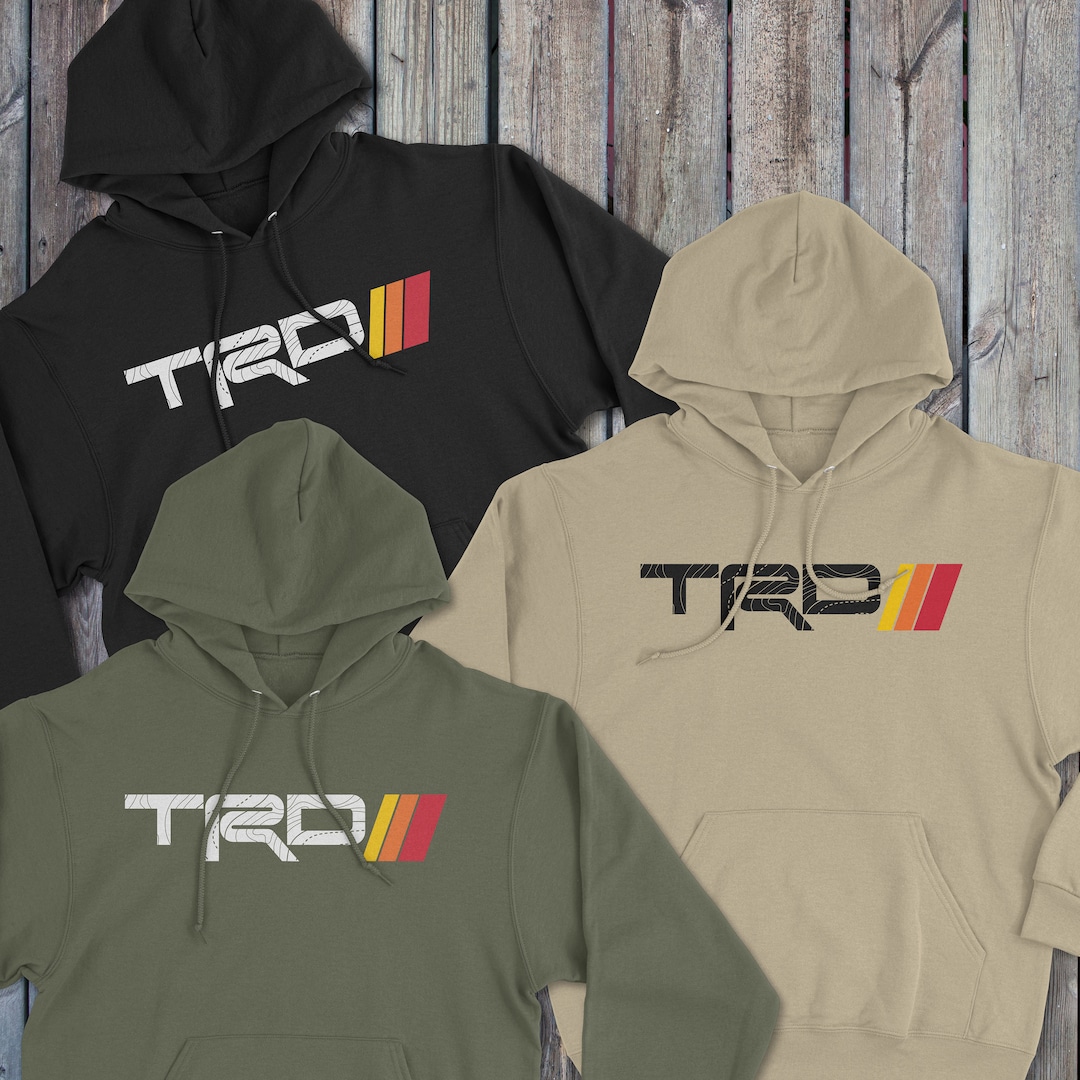 Toyota TRD Topo Lines Logo Heritage Stripes Hoodie Hooded Sweater ...