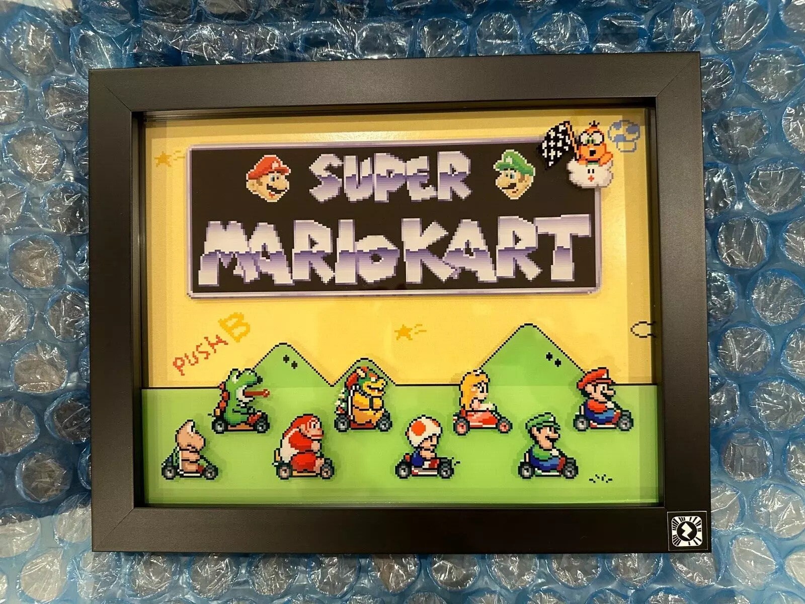 Super Mario Kart SNES Super Nintendo 3D Shadow Box W/ Augmented Reality ...