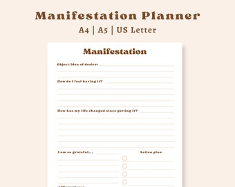 Manifestation Planner Printable Law of Attraction Journal - Etsy