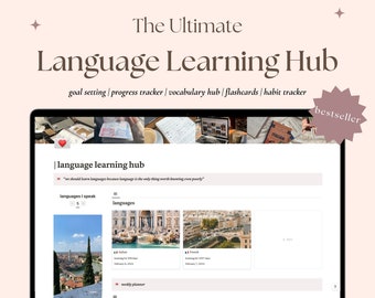 Notion Language Learning Template, Notion Language Template, Language ...