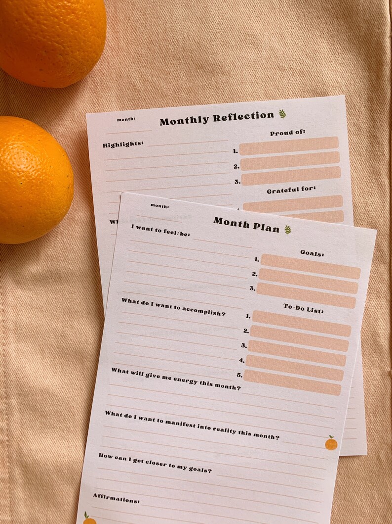 Monthly Journaling Printable Reflection & Planning Monthly - Etsy