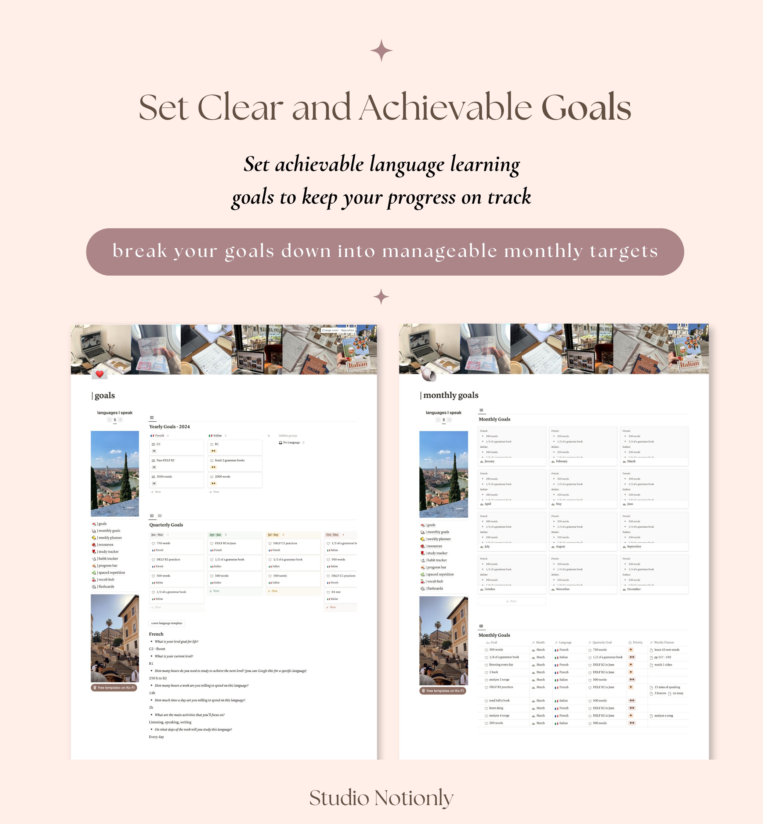 Language Learning Notion Template, Language Learning Planner, Language ...