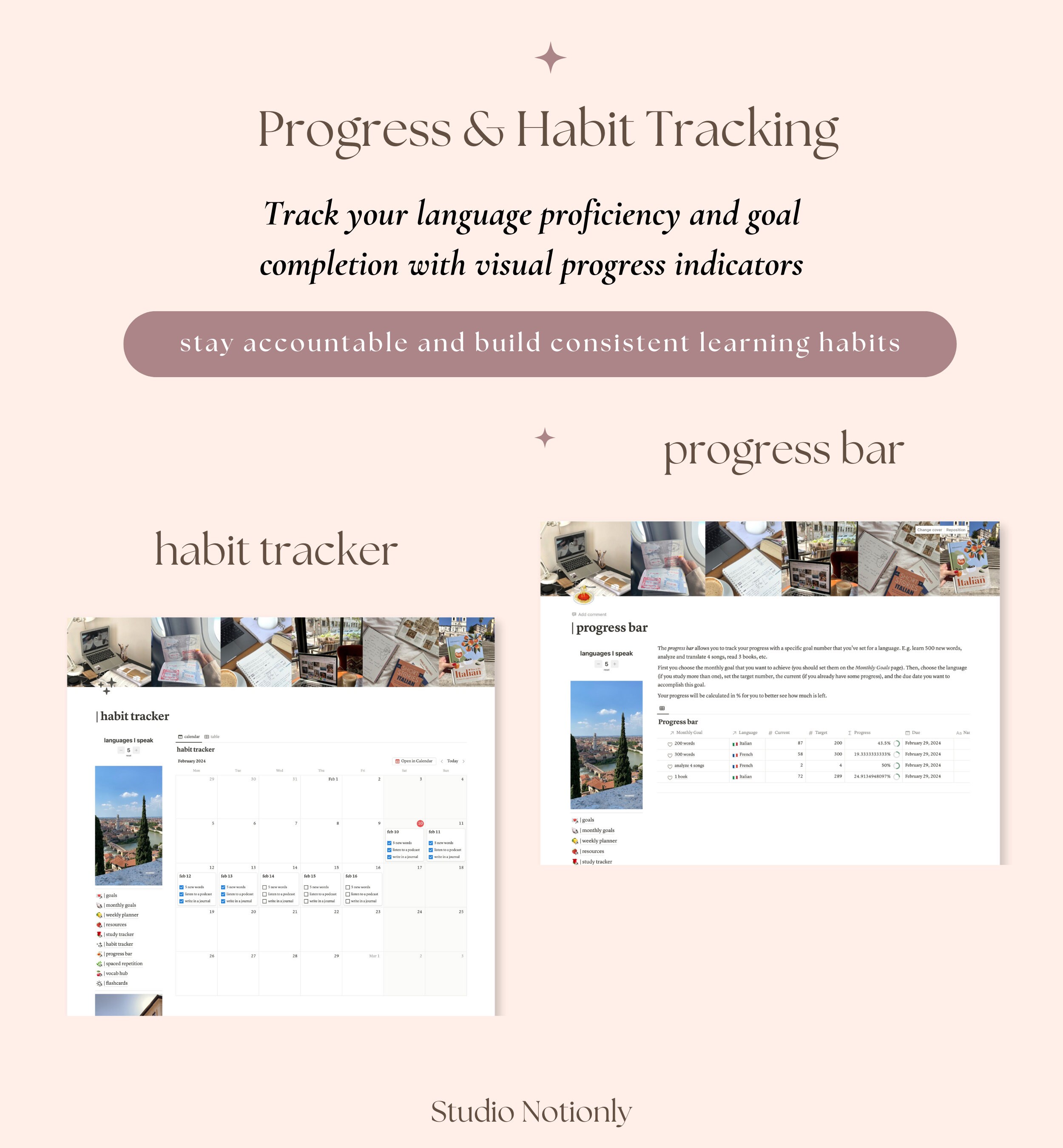 Language Learning Notion Template, Language Learning Planner, Language ...