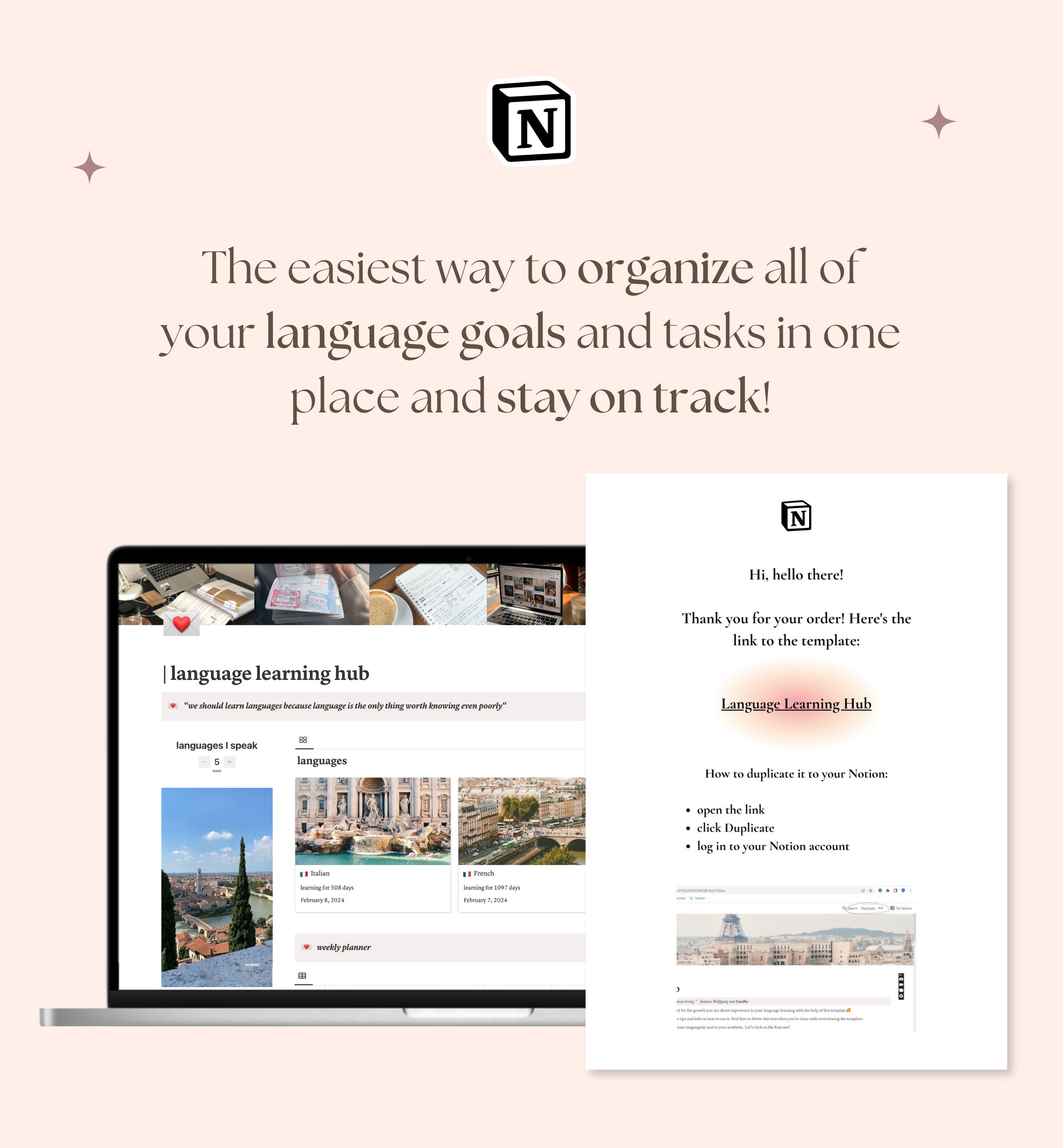Language Learning Notion Template, Language Learning Planner, Language ...