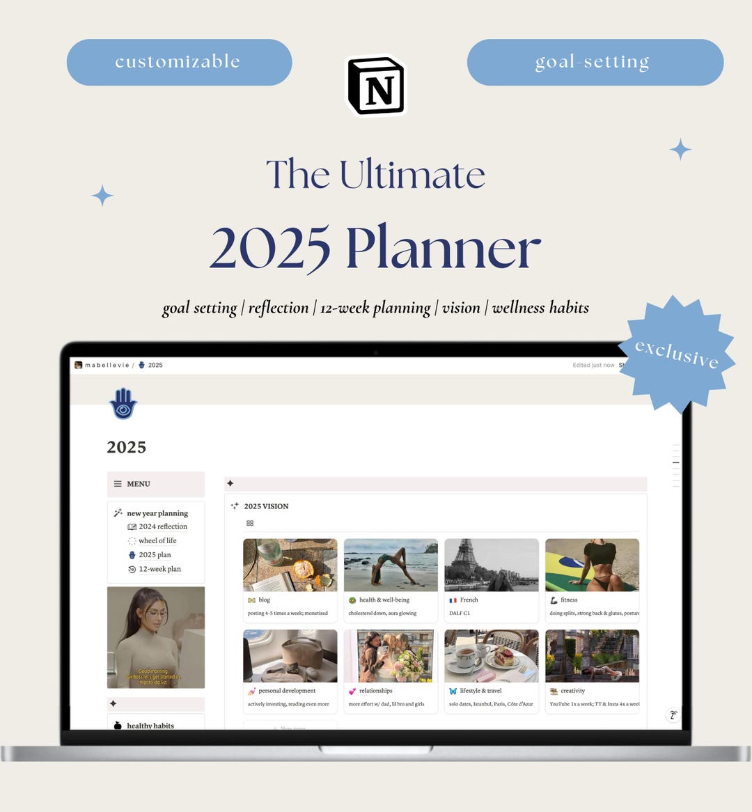The Ultimate 2025 Notion Goal Planner: 2025 Vision & Goals Mastermind Template | Productivity ...