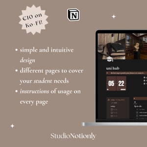 Dark Academia Uni Hub Notion Template College Notion - Etsy