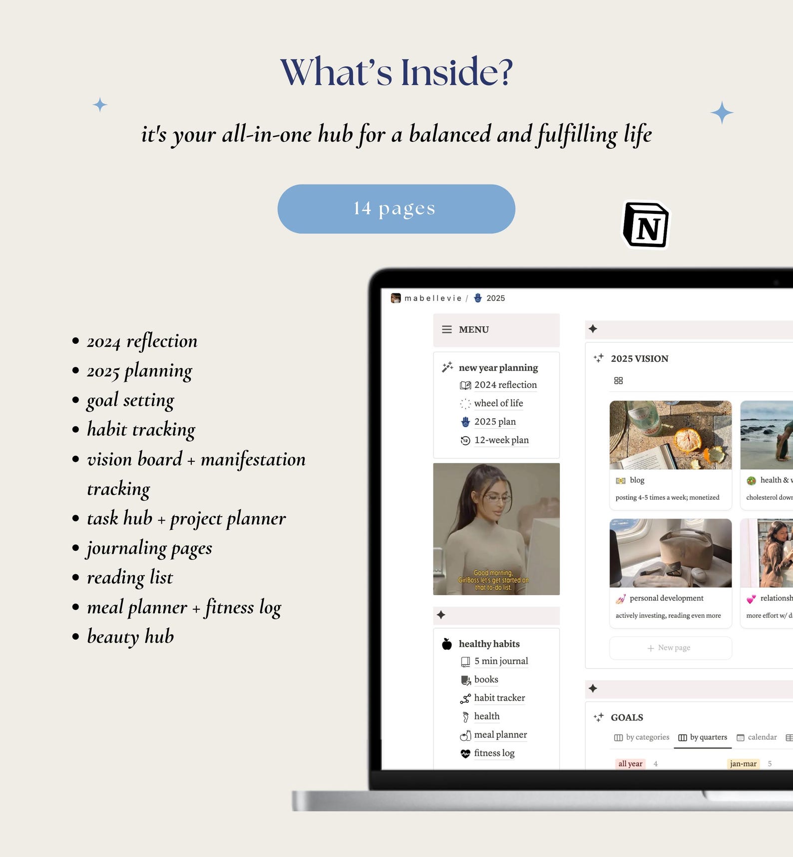 The Ultimate 2025 Notion Goal Planner: 2025 Vision & Goals Mastermind Template | Productivity ...