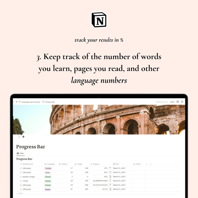 Language Learning Notion Template Language Learning Planner - Etsy