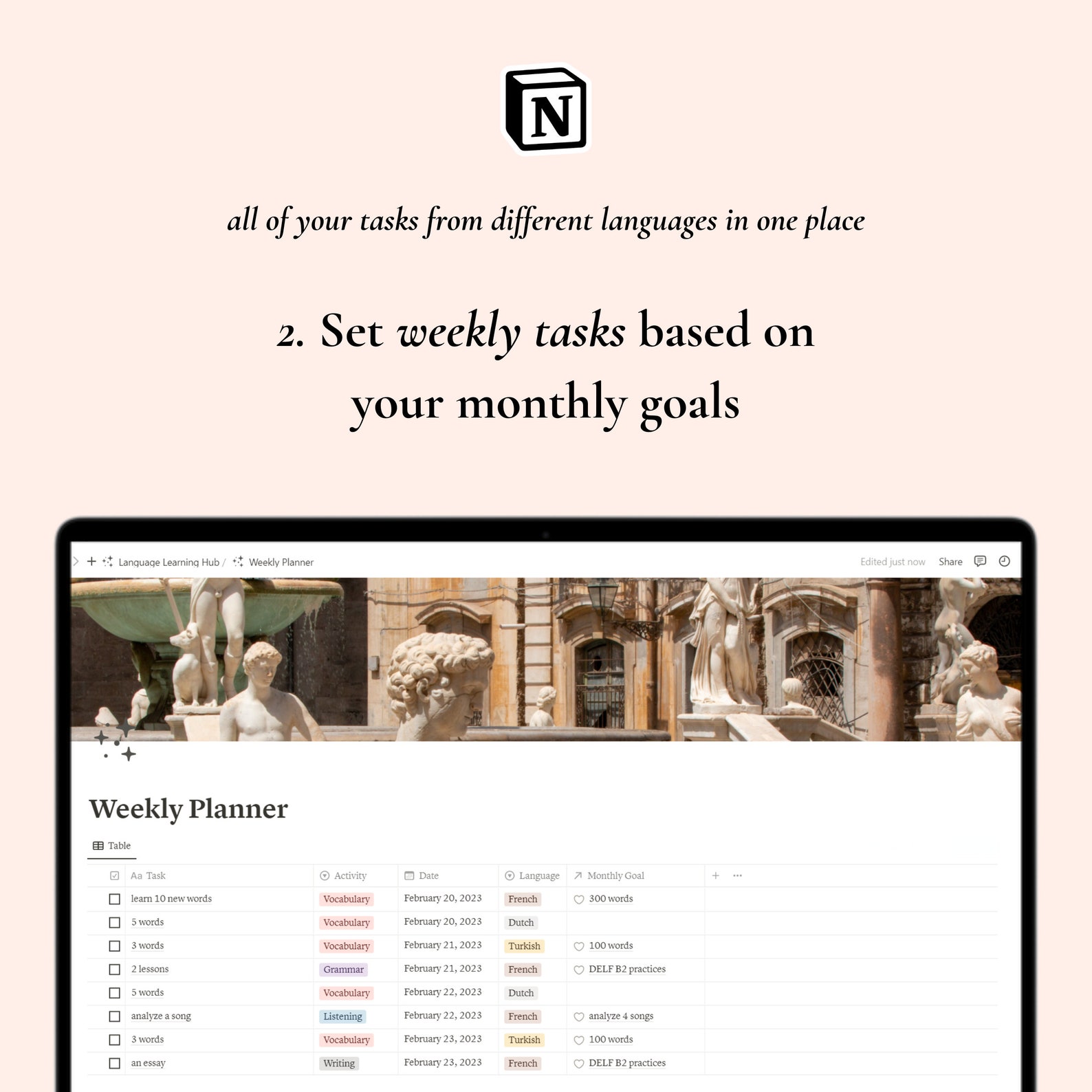 Language Learning Notion Template Language Learning Planner - Etsy