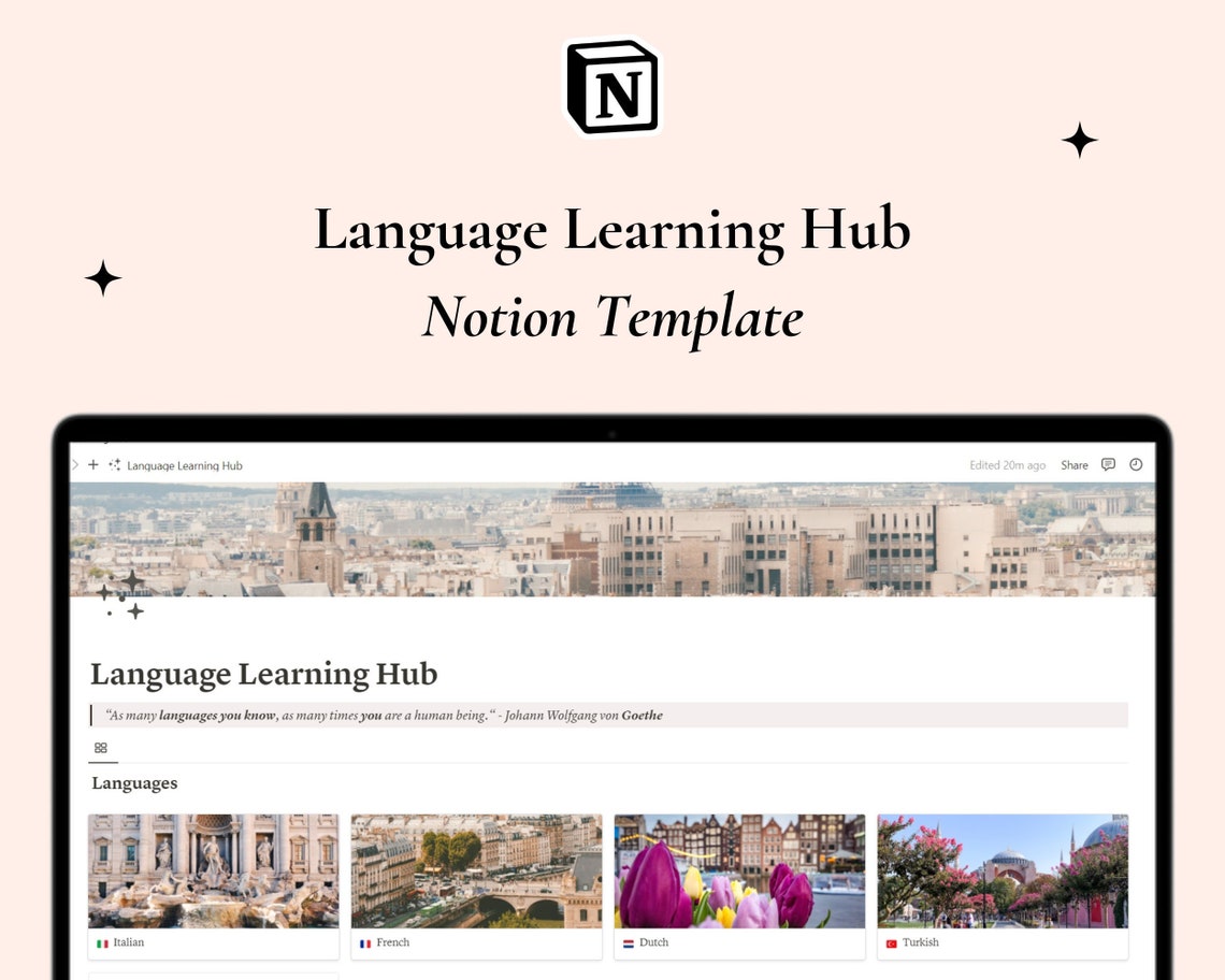 Language Learning Notion Template Language Learning Planner - Etsy