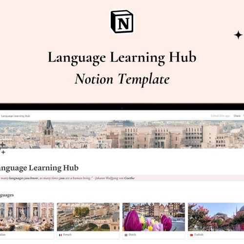 Language Learning Notion Template Language Learning Planner - Etsy