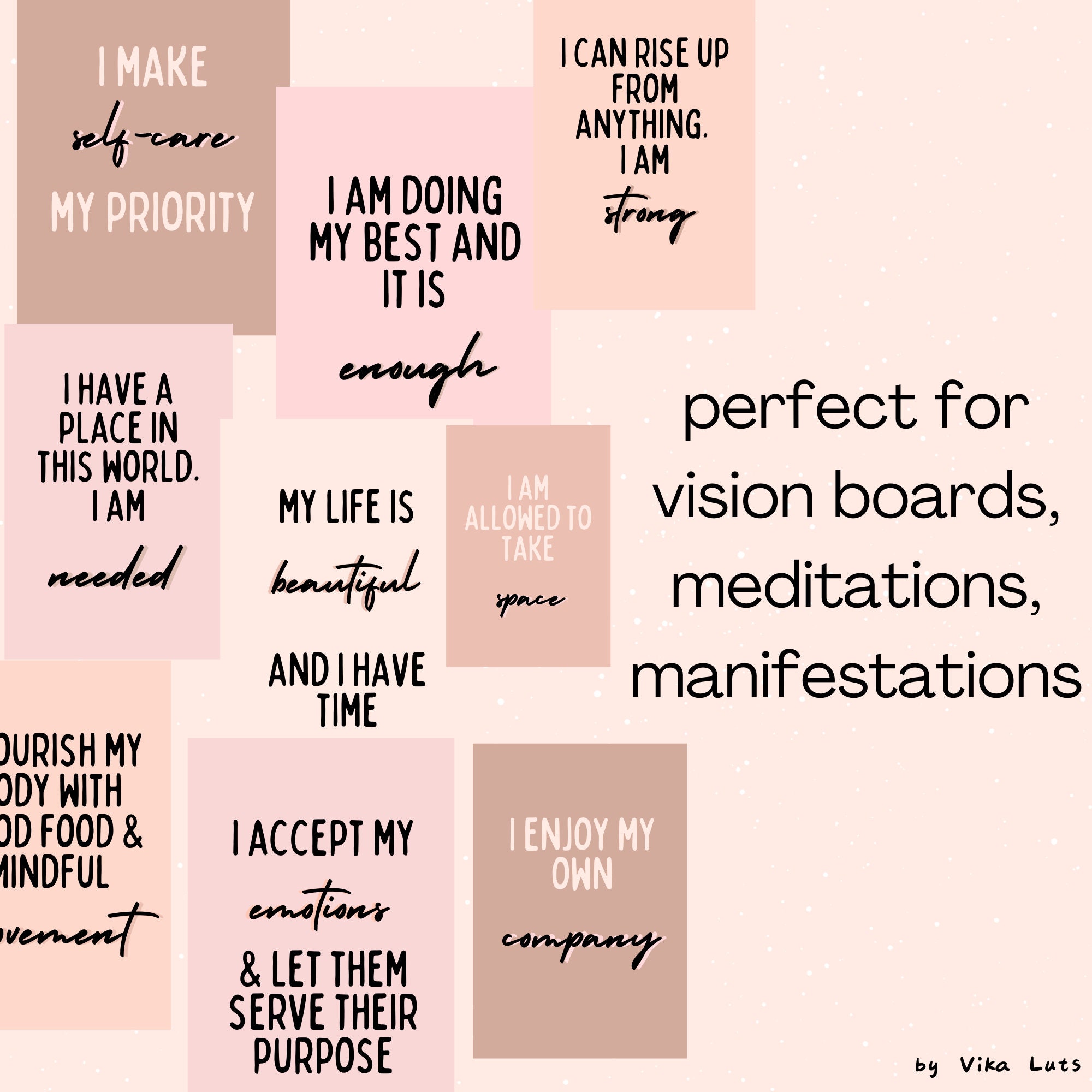 36 Self Love Affirmation Cards Digital Affirmation Cards Etsy
