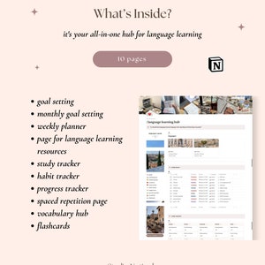 Language Learning Notion Template, Language Learning Planner, Language ...