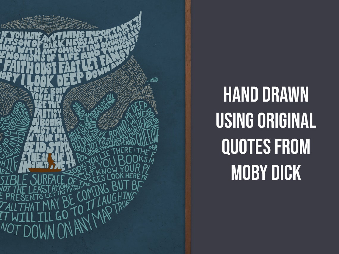 Printable Moby Dick Typography Poster Art With Quotes - Etsy