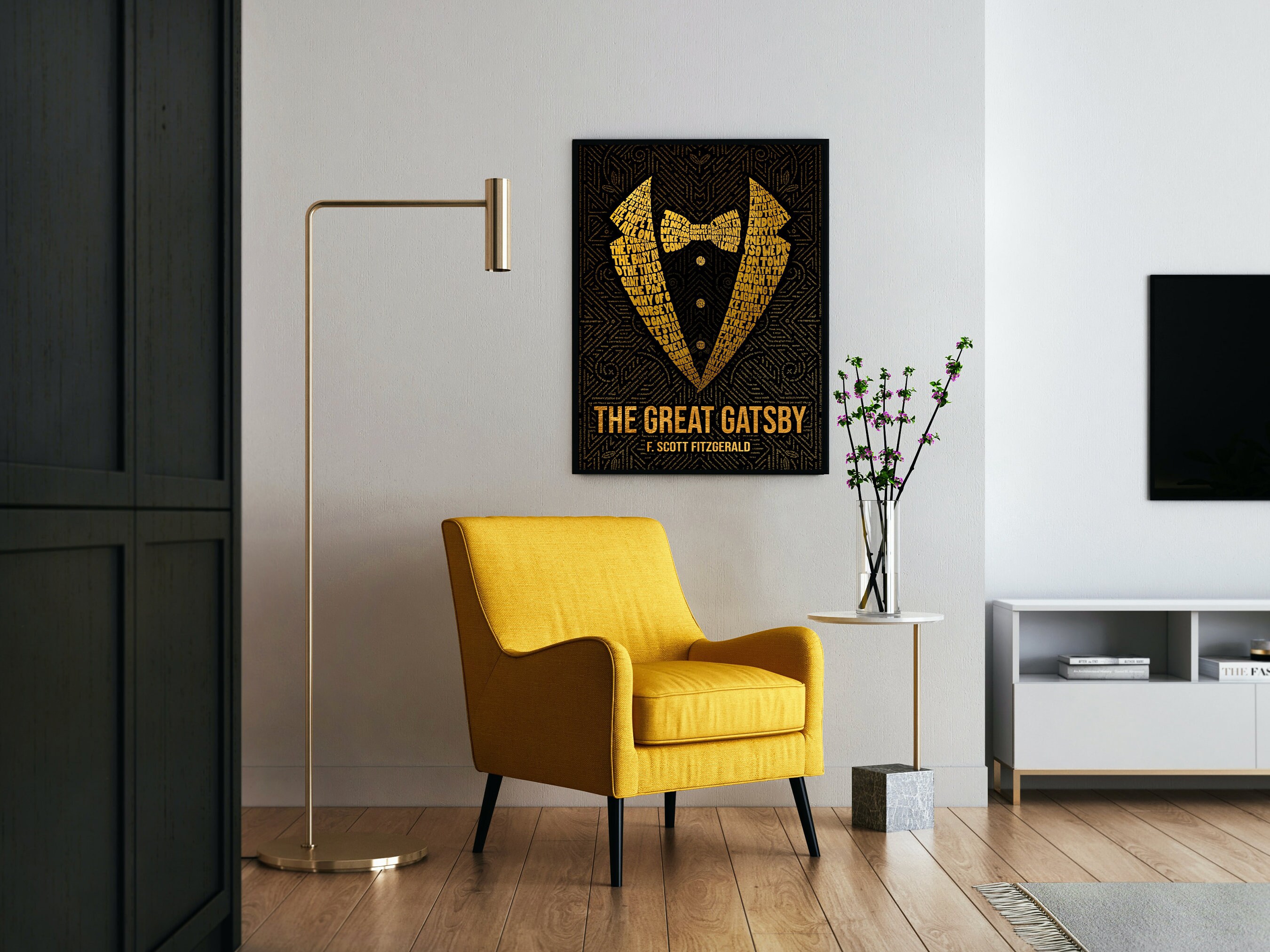 Printable the Great Gatsby Typography Poster Art W/ Quotes Wall Print ...