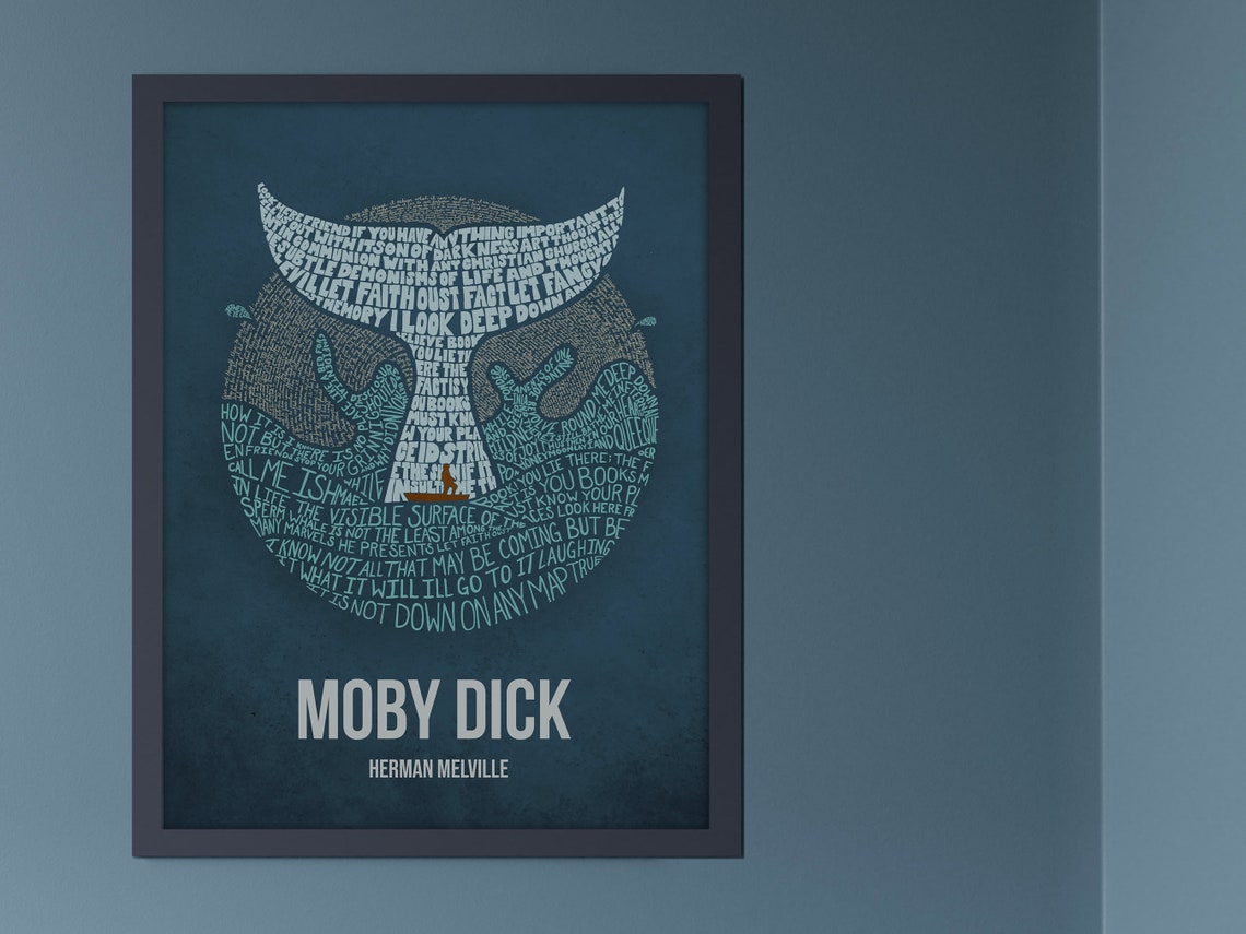 Printable Moby Dick Typography Poster Art With Quotes Printable Gift ...
