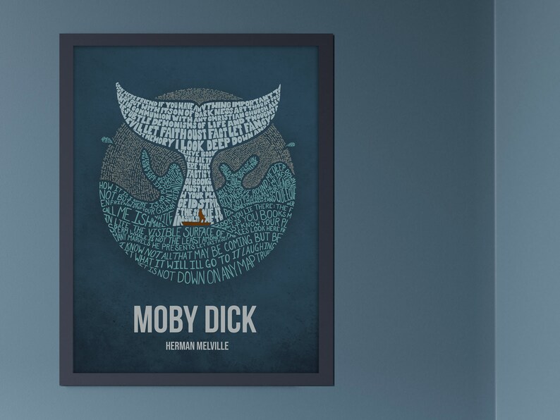 Printable Moby Dick Typography Poster Art With Quotes Printable Gift ...
