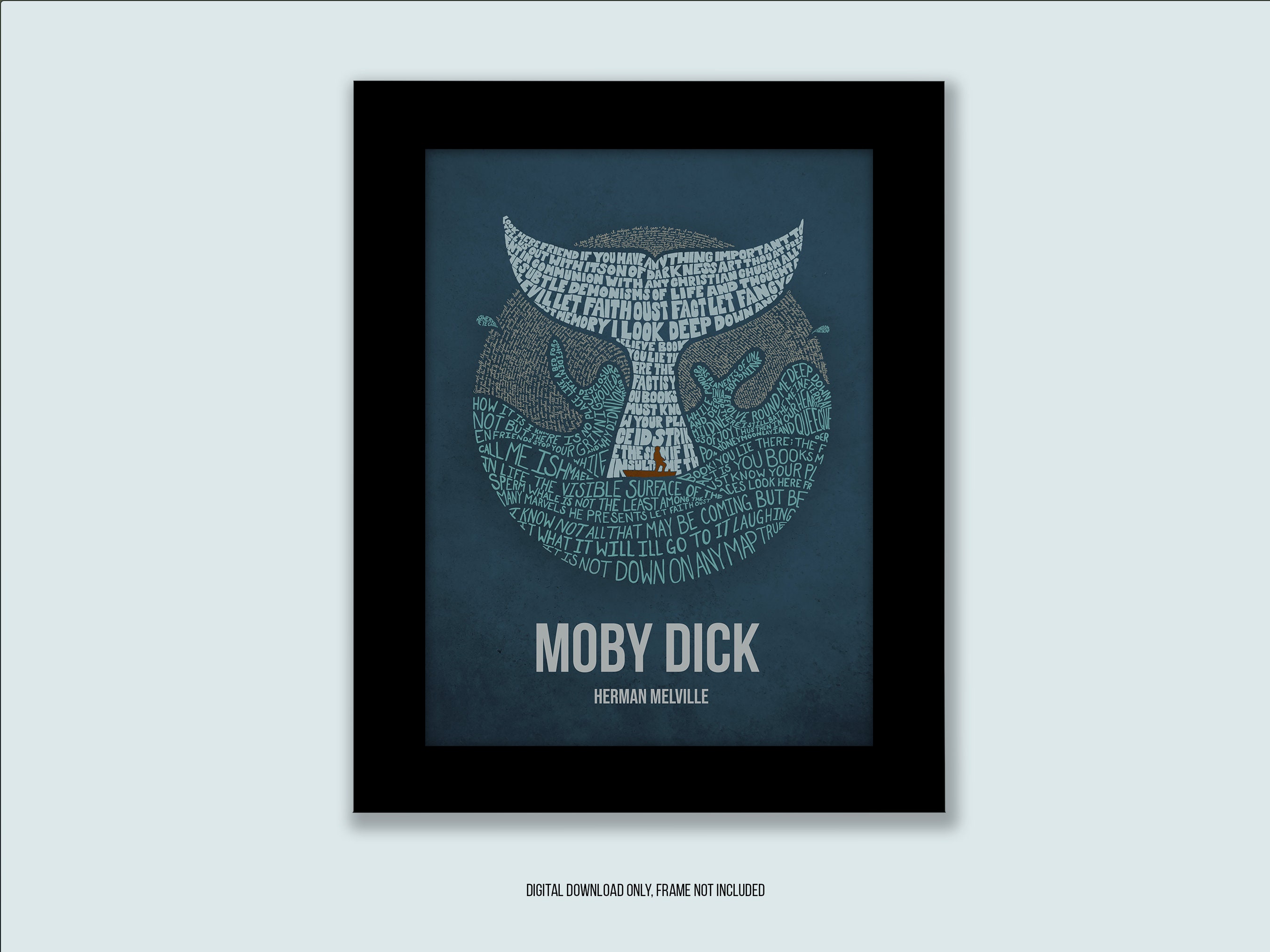 Printable Moby Dick Typography Poster Art With Quotes Printable Gift ...