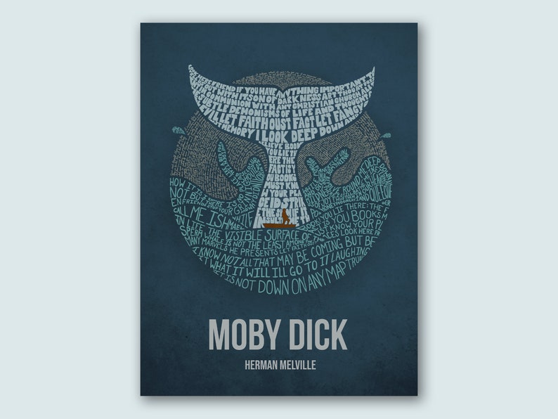 Printable Moby Dick Typography Poster Art With Quotes Printable Gift ...