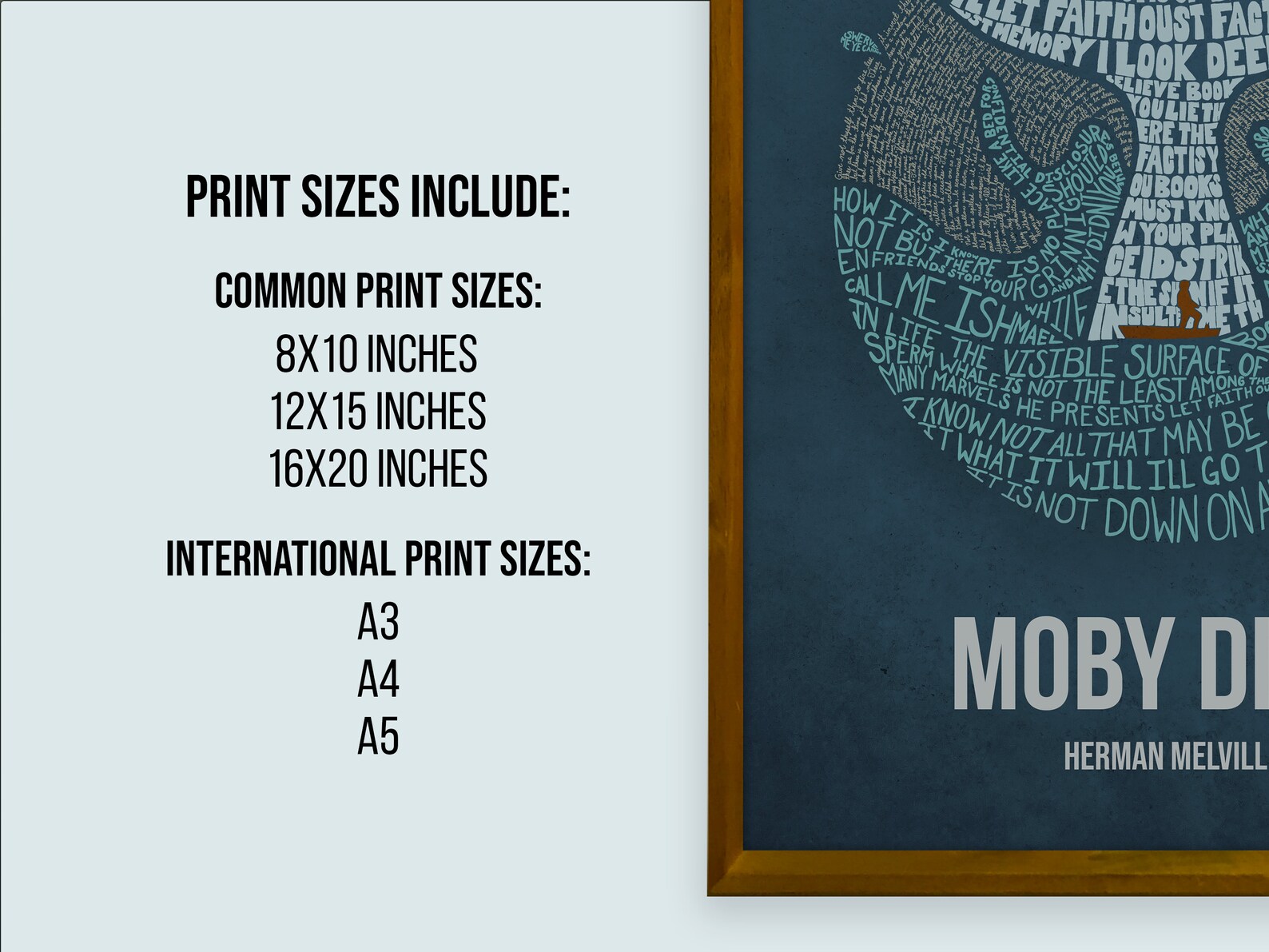 Printable Moby Dick Typography Poster Art With Quotes Printable Gift ...