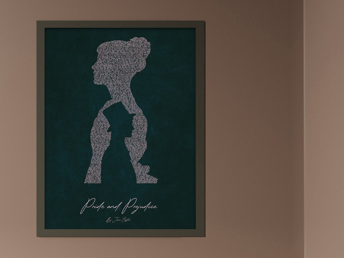 Printable Pride and Prejudice Typography Poster Art W/ Quotes Wall ...