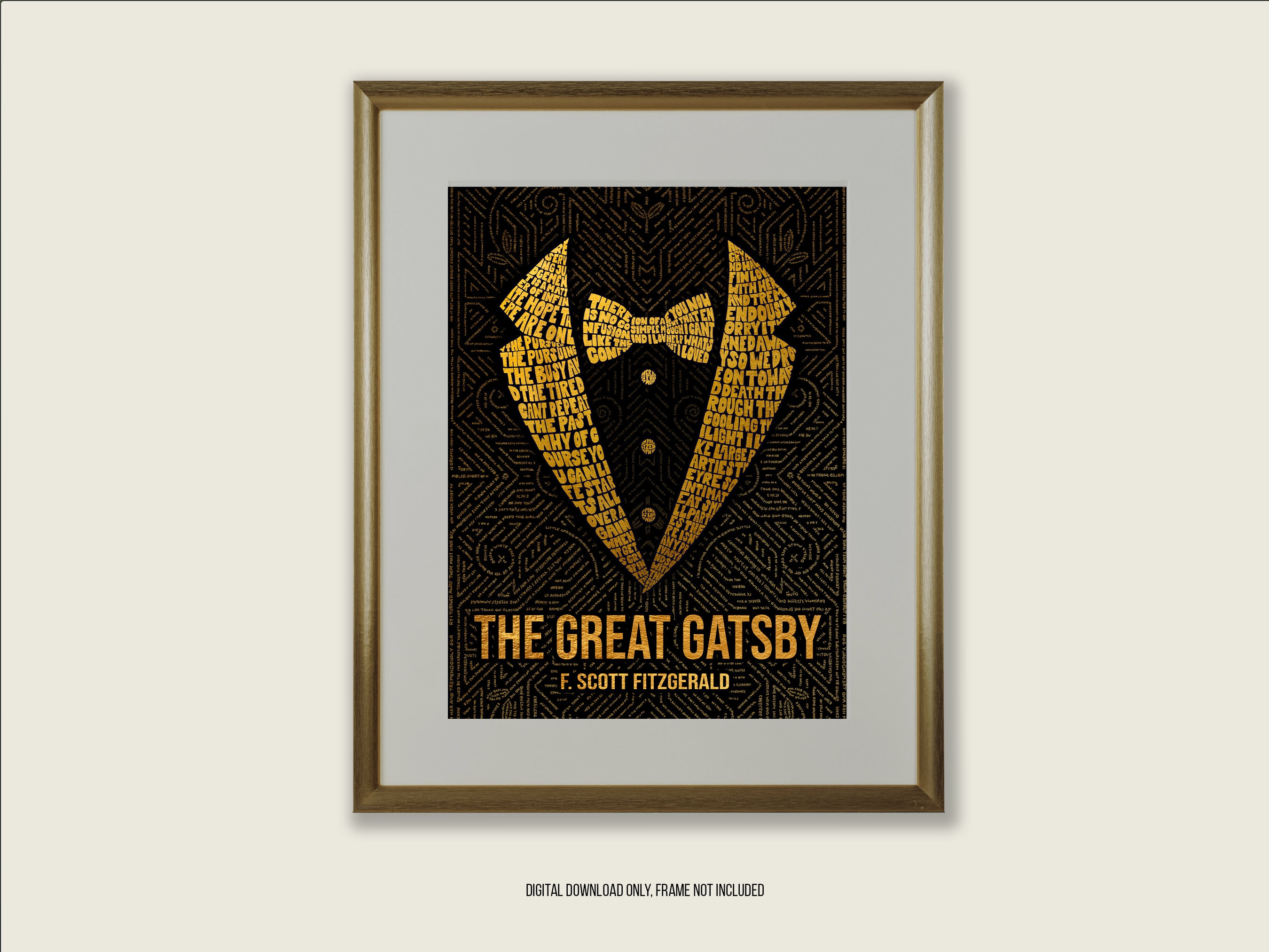 Printable the Great Gatsby Typography Poster Art W/ Quotes Wall Print ...