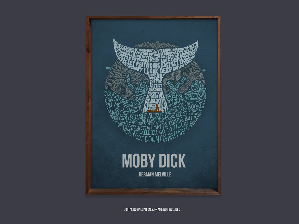 Printable Moby Dick Typography Poster Art With Quotes - Etsy