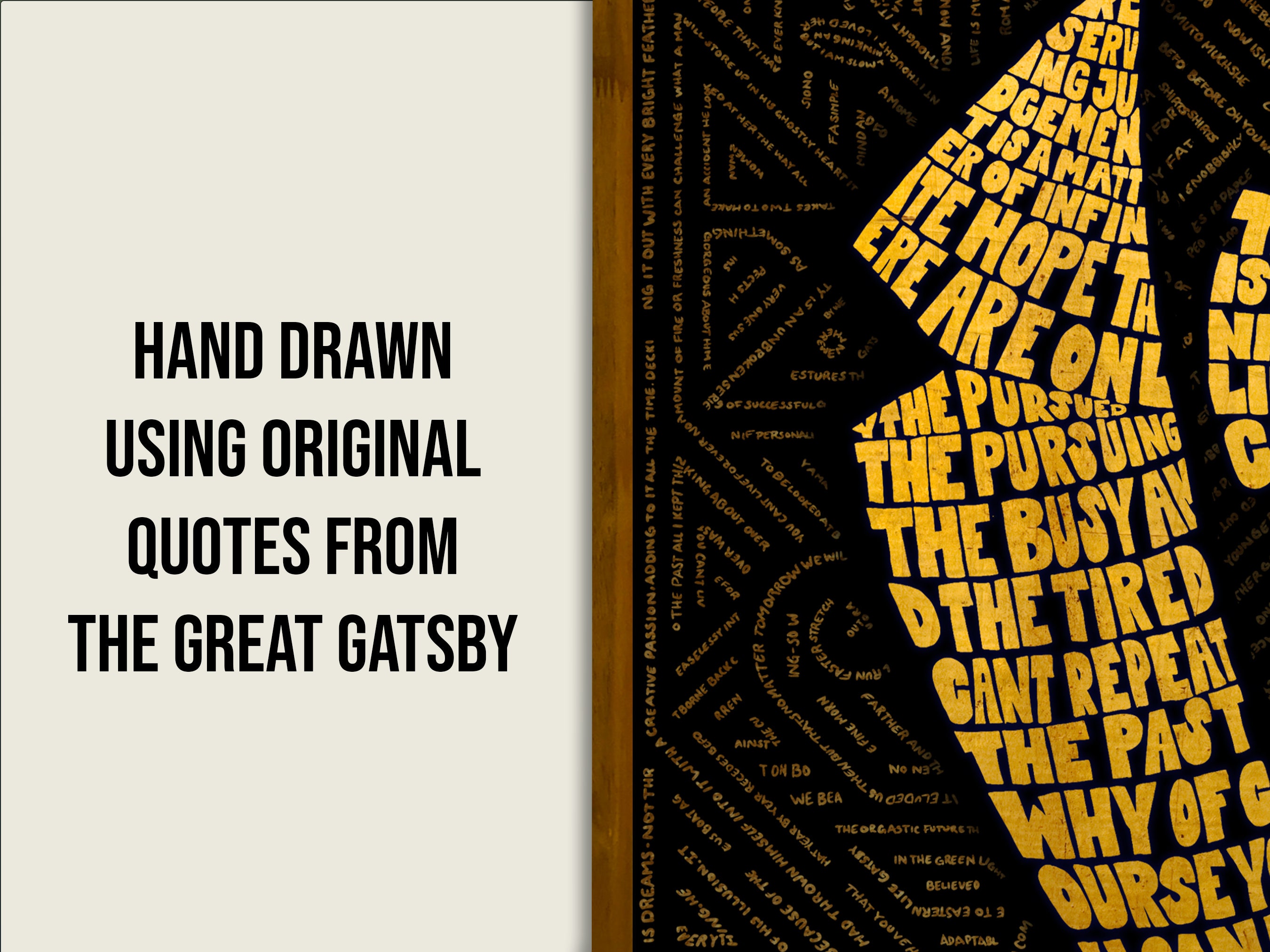 Printable the Great Gatsby Typography Poster Art W/ Quotes Wall Print ...