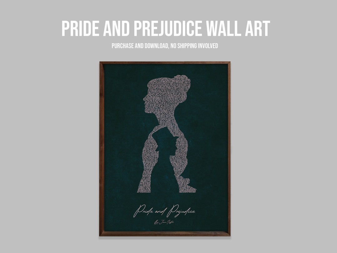 Printable Pride and Prejudice Typography Poster Art W/ Quotes Wall ...
