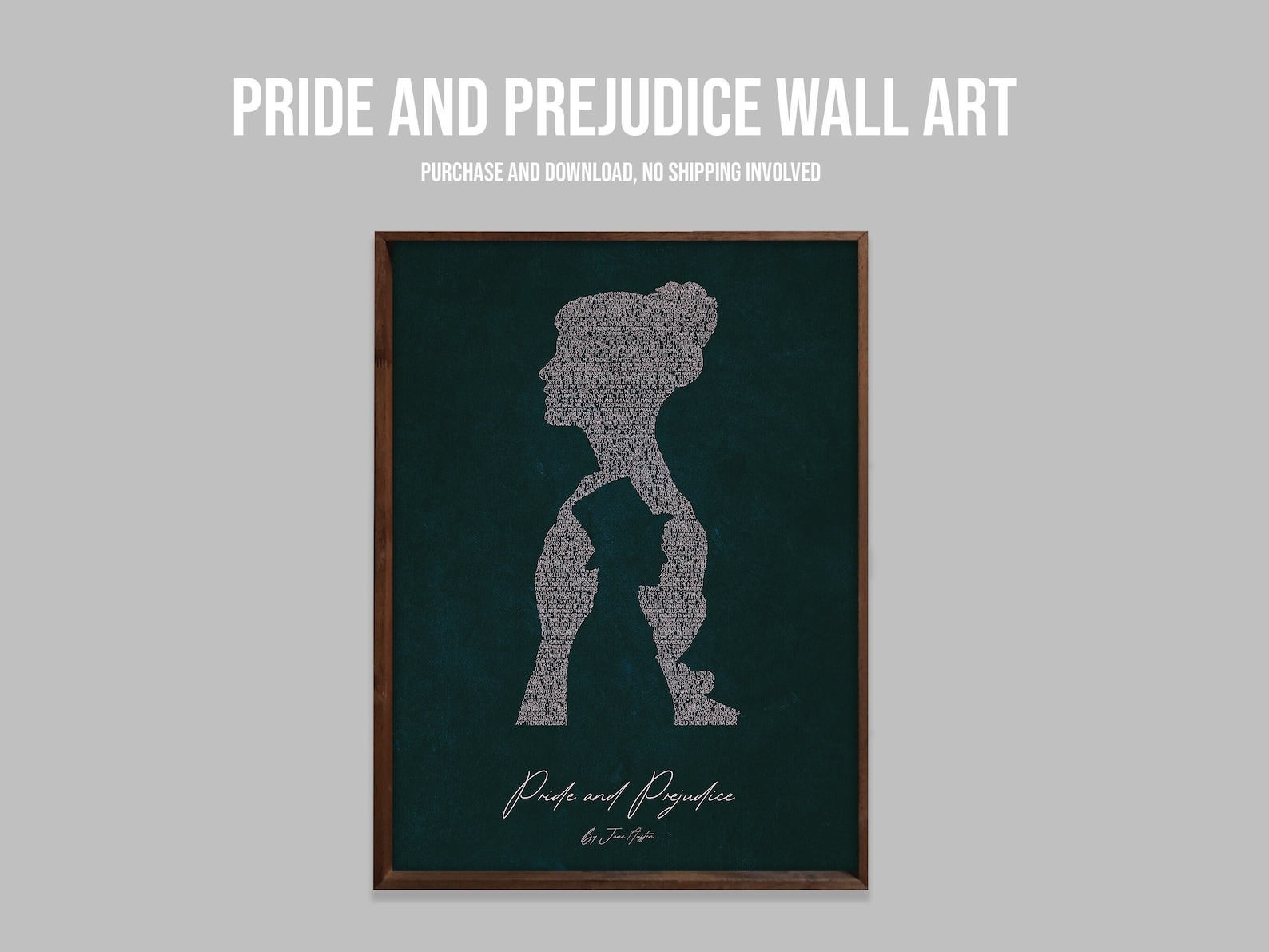 Printable Pride and Prejudice Typography Poster Art W/ Quotes Wall ...
