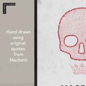 Printable Macbeth Shakespeare Typography Poster Art W/ Quotes Wall ...