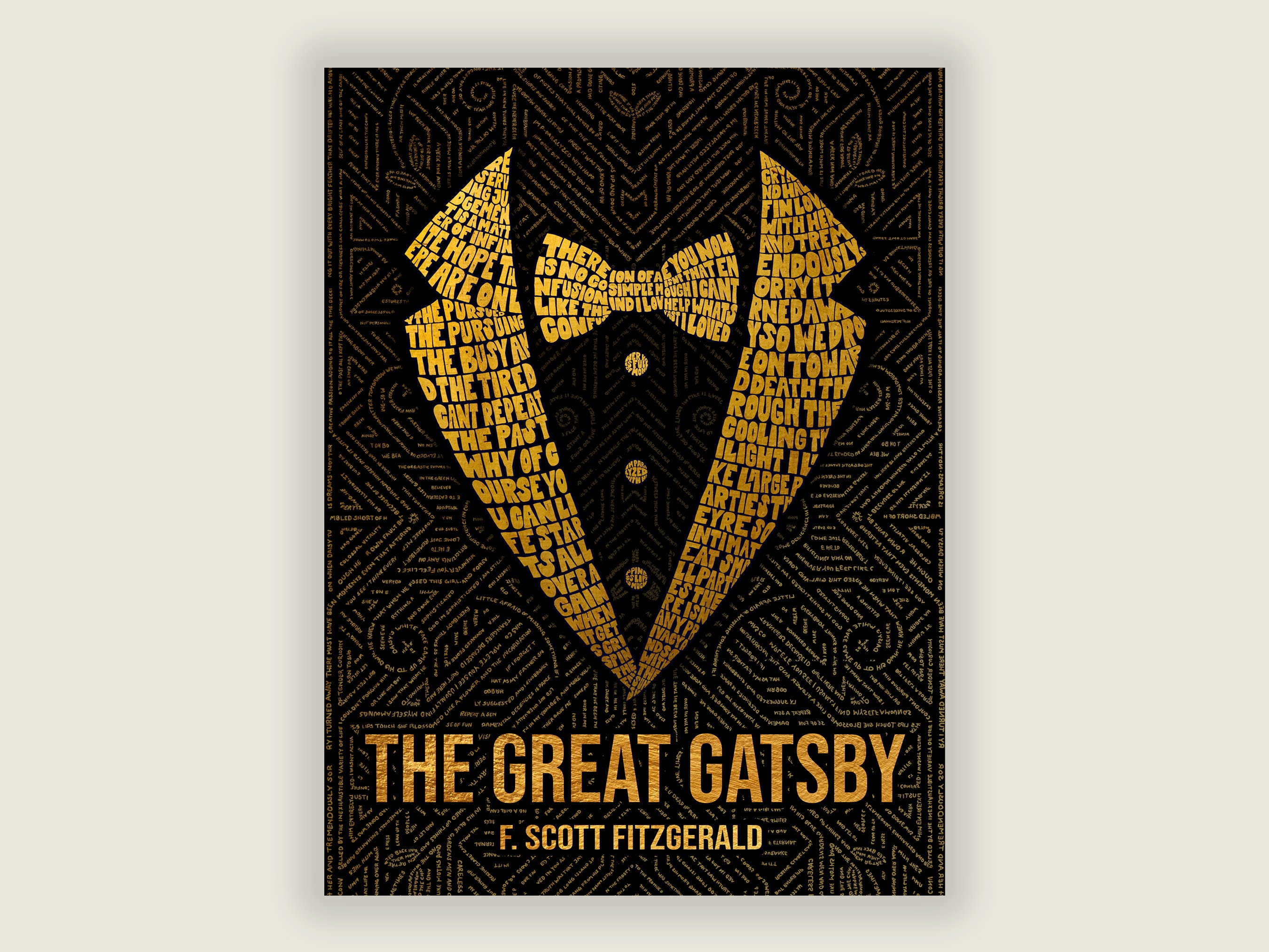 Printable the Great Gatsby Typography Poster Art W/ Quotes Wall Print ...