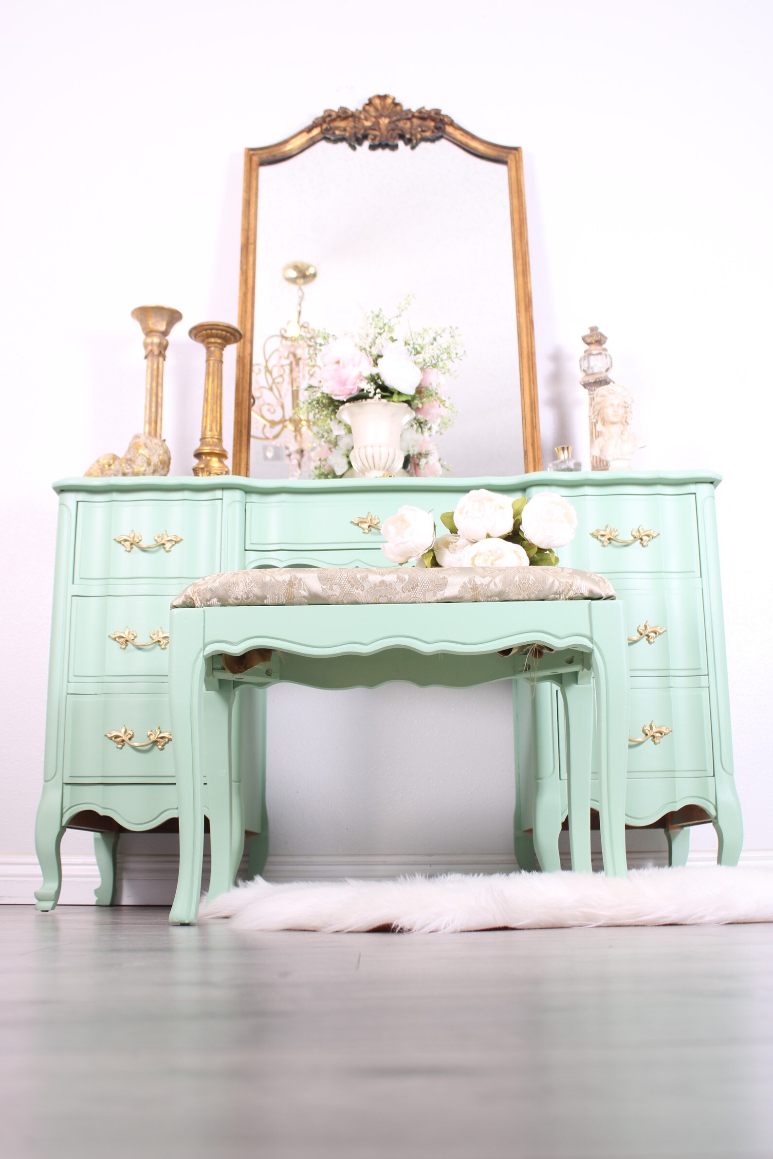 SOLD Vintage Vanity Desk Dressing Table - Etsy