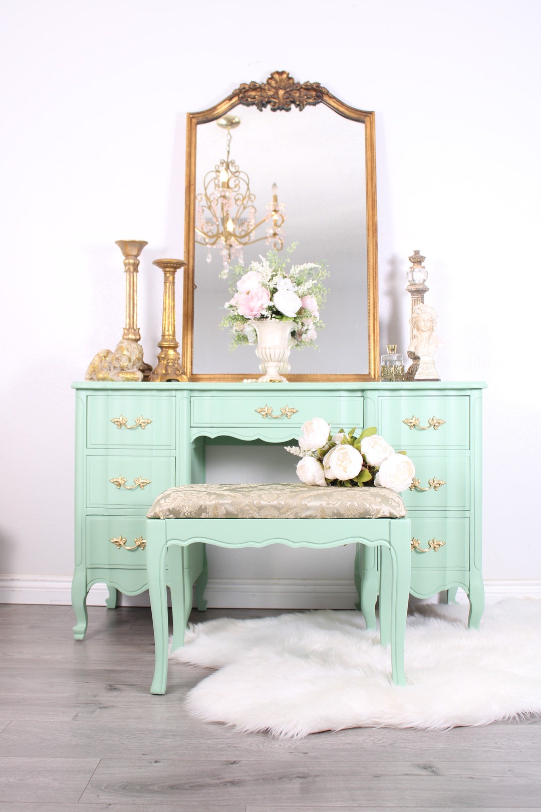 SOLD Vintage Vanity Desk Dressing Table - Etsy