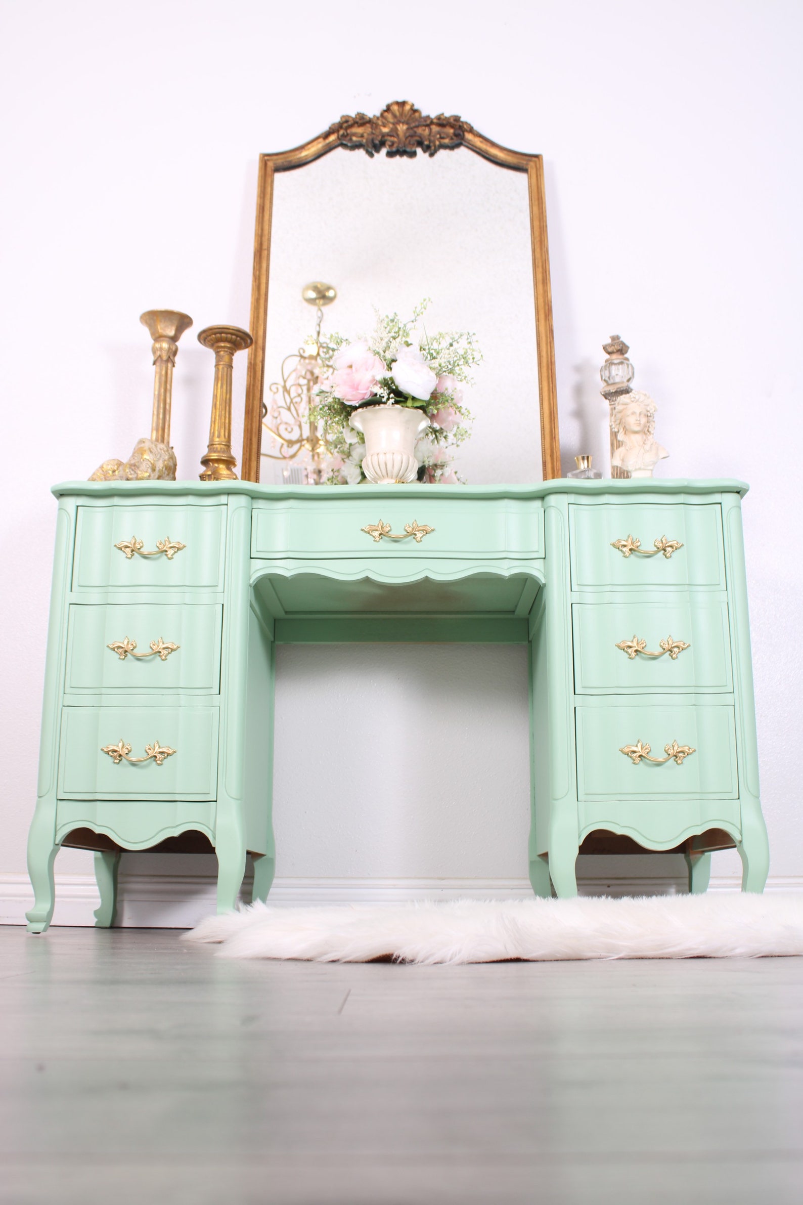 SOLD Vintage Vanity Desk Dressing Table - Etsy