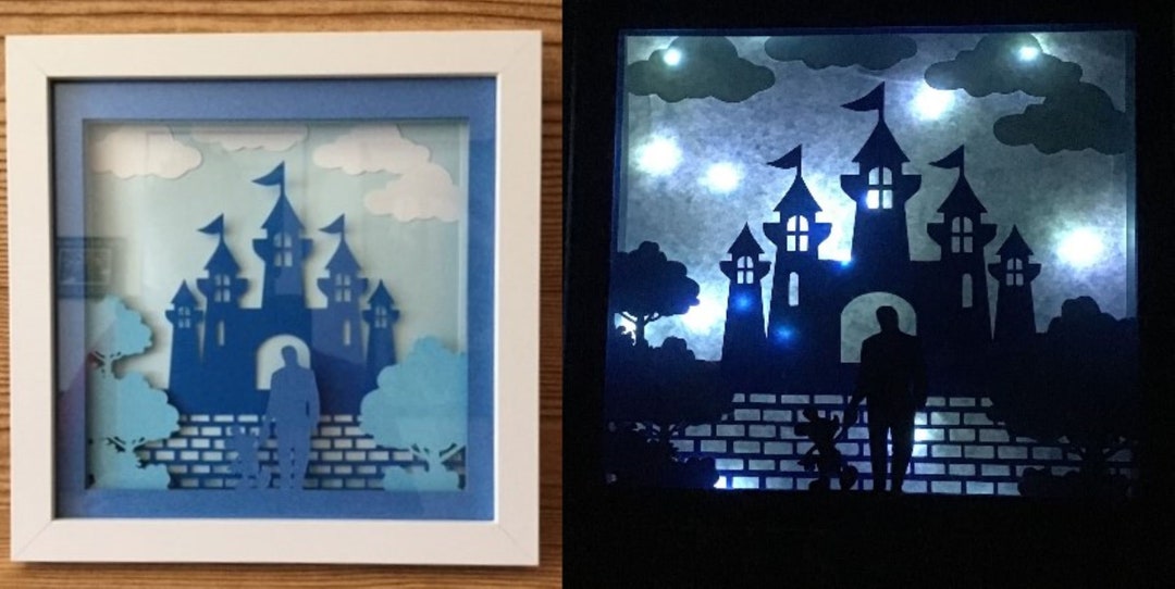 3D Shadow Box With Lights, Mouse Inspired, Nightlight, Child's Decor ...