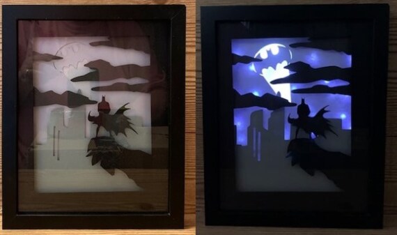 3D Shadow Box With Lights Batman Super Hero Comics - Etsy