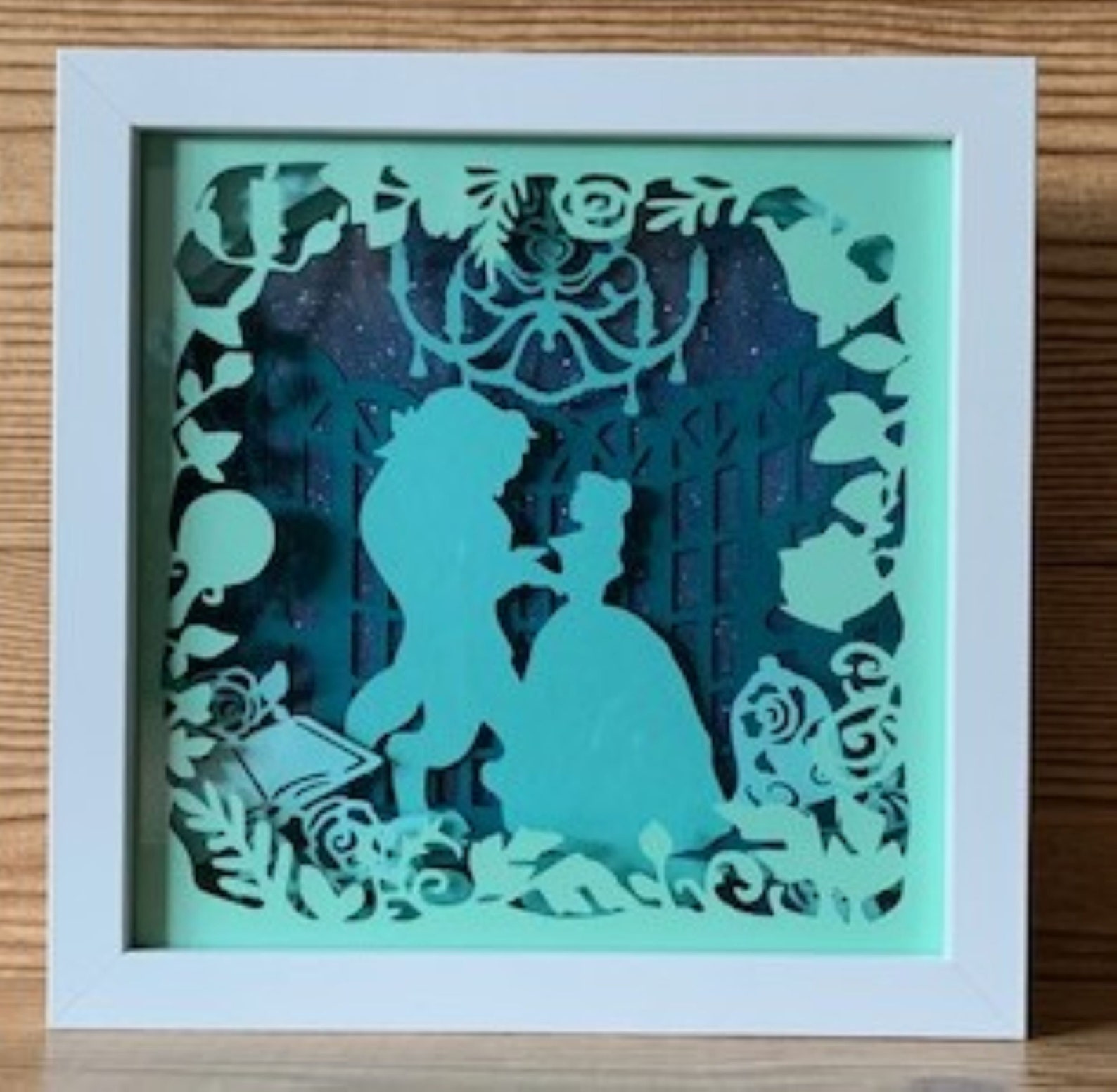 3D Shadow Box With Lights, Beauty and the Beast Inspired, Fantasy ...