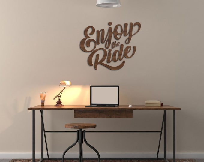 Enjoy the Ride Wood Cutout Sign, Enjoy the Ride Sign, Cycling Room Sign ...