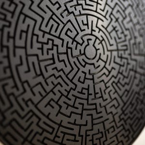 Wooden Maze Wall Art | Modern Geometric Round Wall Decor | Black Laser ...