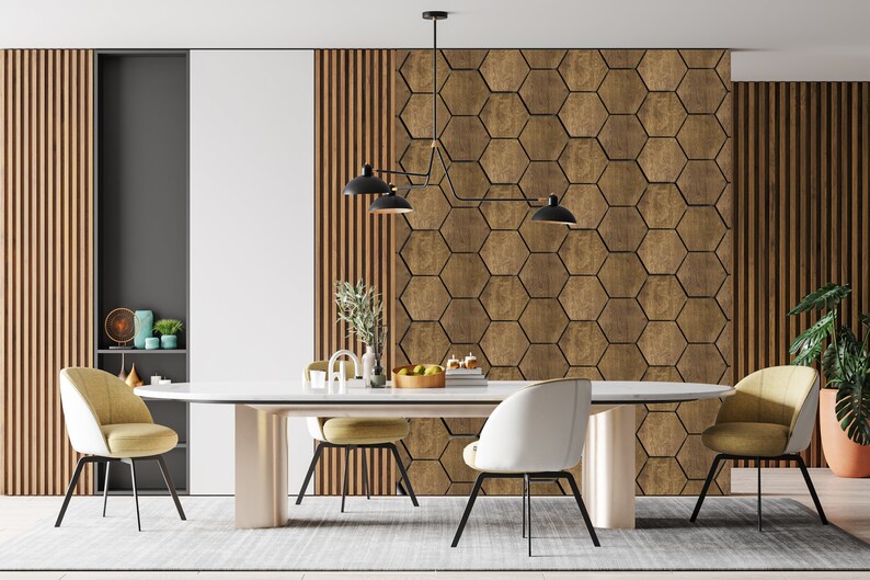 Hexagon Wall Panel Wood Wall Decor Panel Hexagon Wood Tile - Etsy