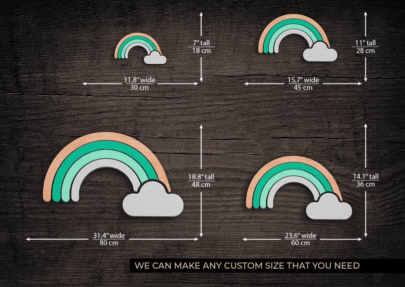 Rainbow Wood Sign Rainbow Wall Hanging Wood Rainbow Wall | Etsy