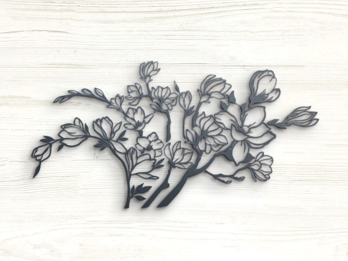 Wood Flower Wall Decor Floral Wall Art Wood Flower Wood | Etsy