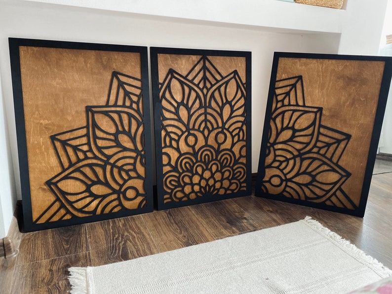 Mandala Wood Wall Art Half Mandala Wall Art Half Mandala - Etsy